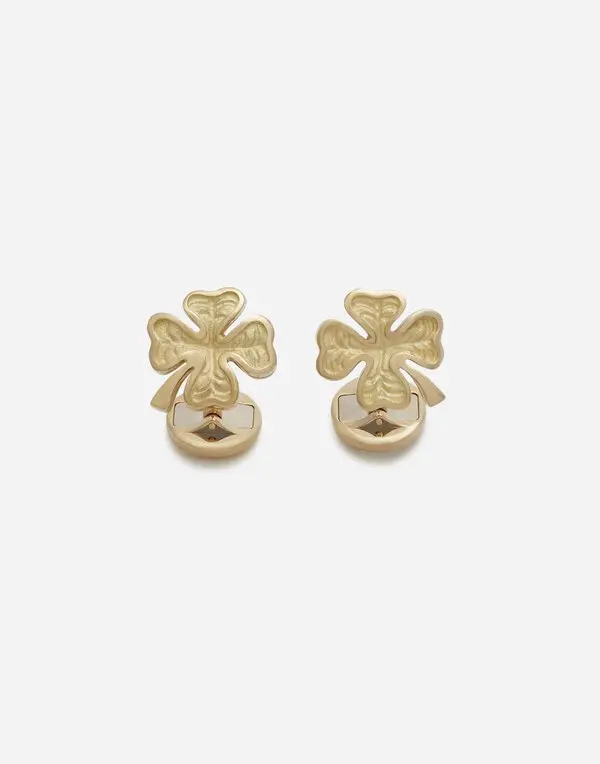 Dolce & Gabbana Good Luck Cufflinks In Yellow - Gold