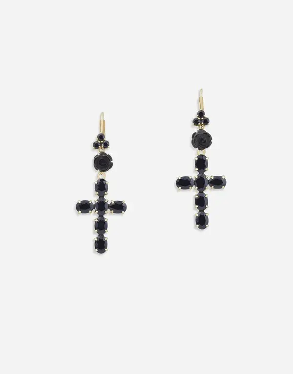 Dolce & Gabbana Family Earrings With Black Sapphires - Gold/black