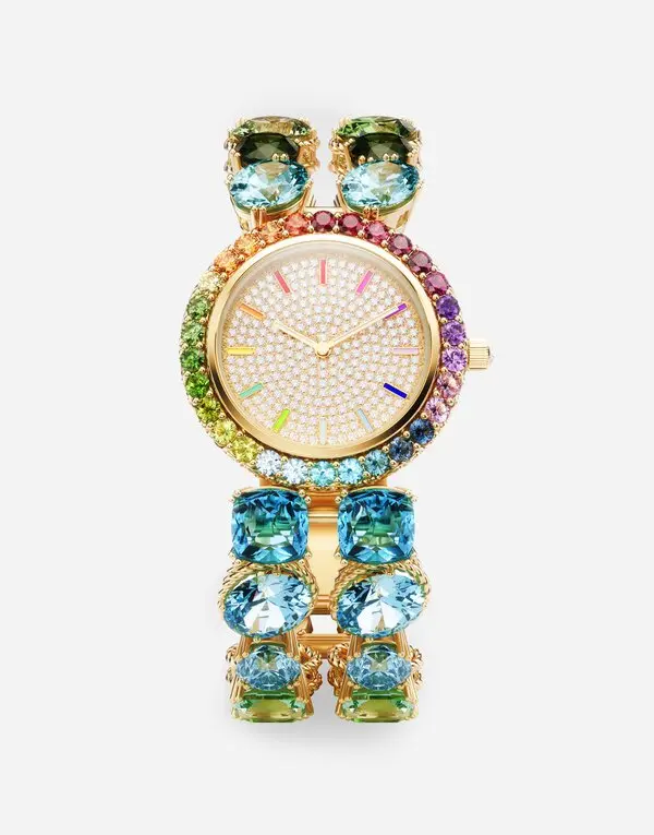 Dolce & Gabbana Rainbow Gemstone Watch - Gold