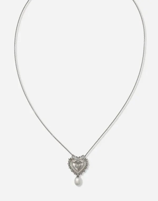 Dolce & Gabbana Devotion Necklace With Diamonds And Pearls