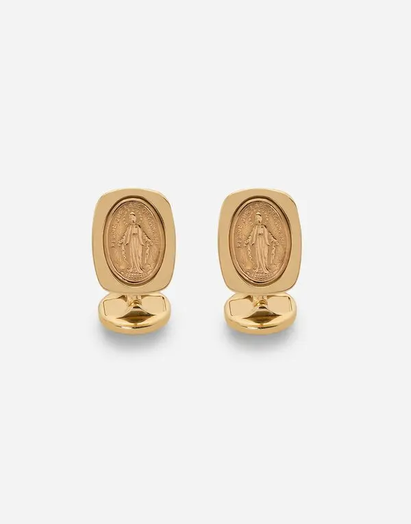 Dolce & Gabbana Sicily Cufflinks 18-carat Yellow And Red Gold, Red Rhodolites And Rubies - Yellow/red