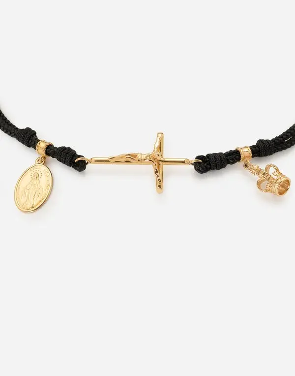 Dolce & Gabbana Sicily Fabric Bracelet With Pendants - Gold