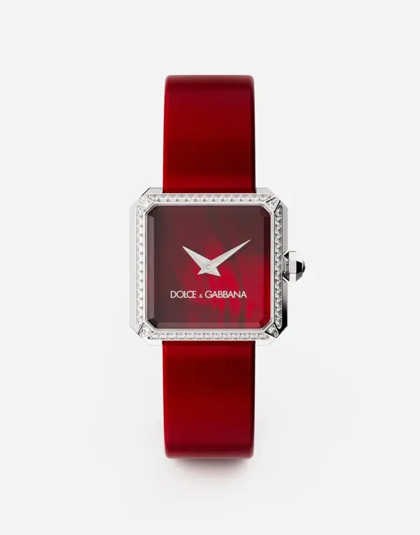 Dolce & Gabbana Sofia Steel Diamond Watch - Raspberry Red
