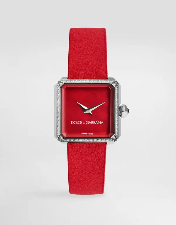 Dolce & Gabbana Sofia Stainless Steel Diamond Watch - Raspberry Red