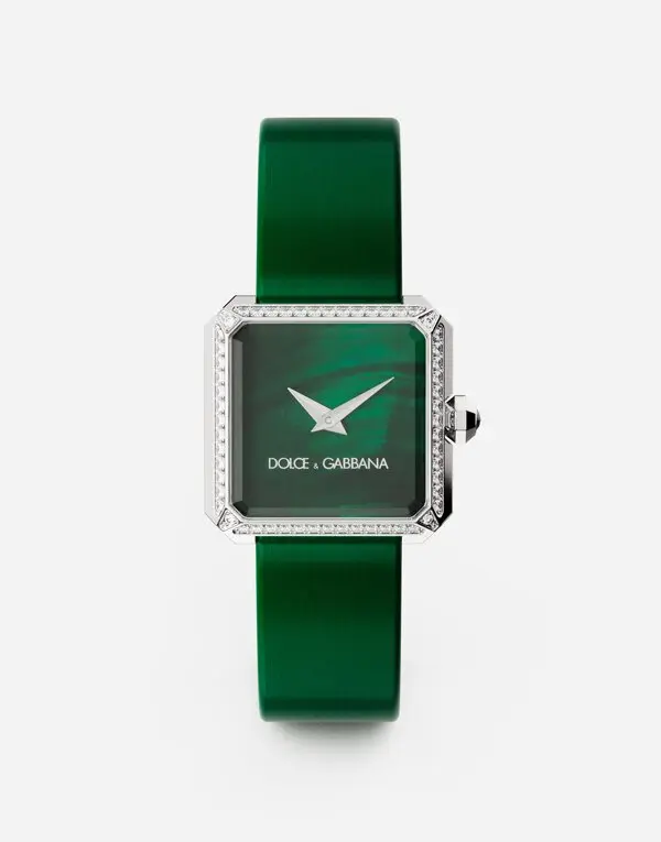 Dolce & Gabbana Sofia Steel Watch With Diamonds - Dark Green
