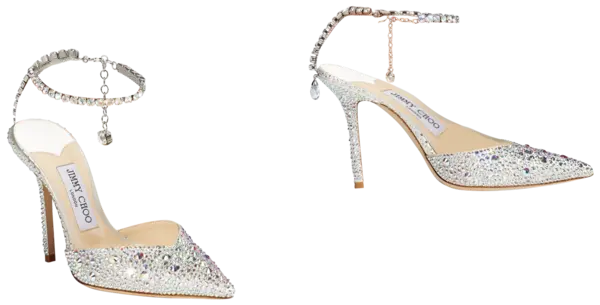 JIMMY CHOO Saeda 100 Embellished Satin Pumps - Neutral