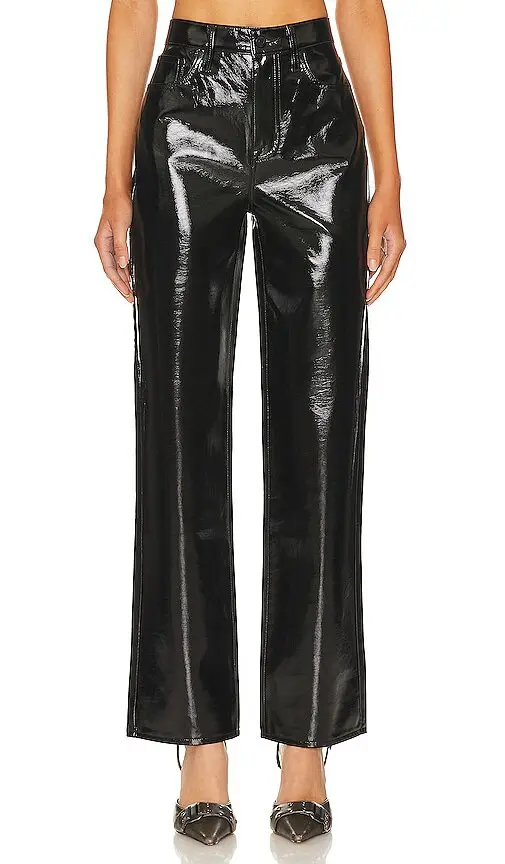 PISTOLA Cassie Super High Rise Straight - Black Vinyl