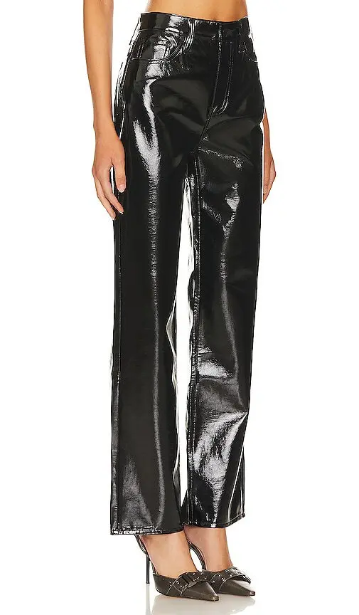 PISTOLA Cassie Super High Rise Straight - Black Vinyl