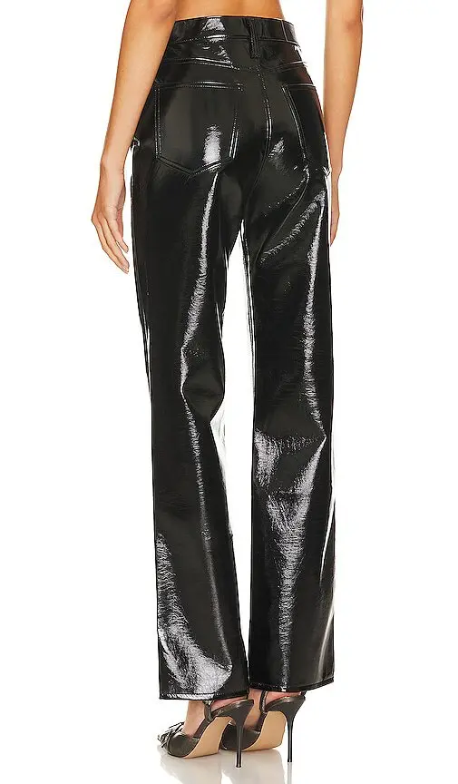 PISTOLA Cassie Super High Rise Straight - Black Vinyl