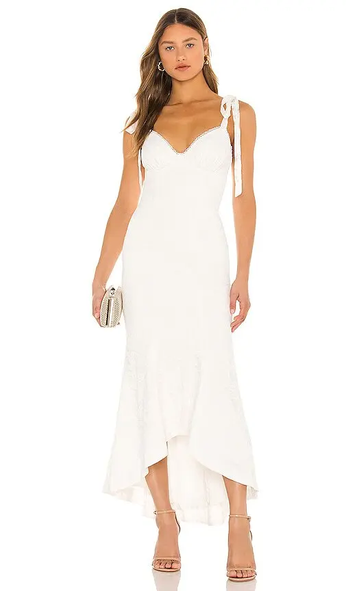 Majorelle Tenleigh Midi Dress With Lace Overlay