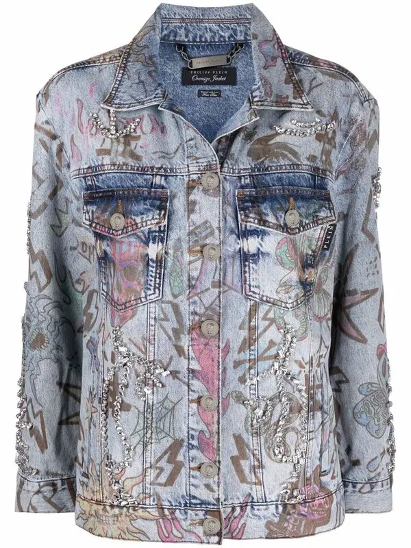 Philipp Plein Monogram Oversize Denim Jacket