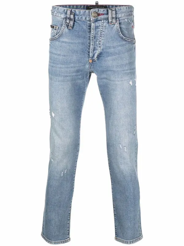 Philipp Plein Embroidered-logo Slim-fit Jeans