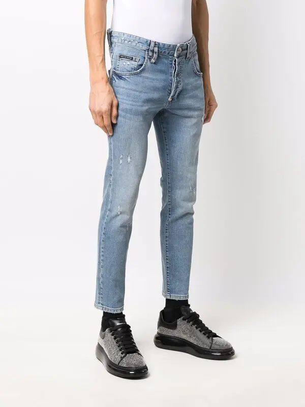 Philipp Plein Embroidered-logo Slim-fit Jeans