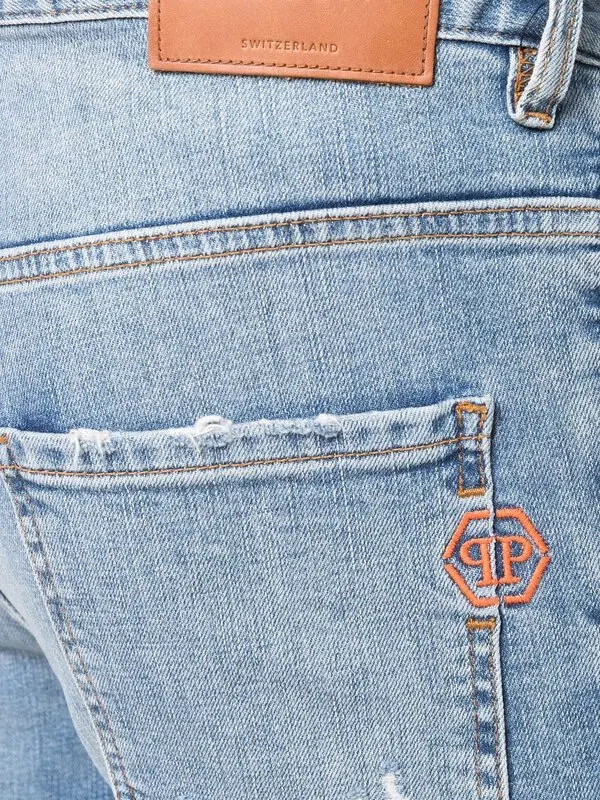 Philipp Plein Embroidered-logo Slim-fit Jeans