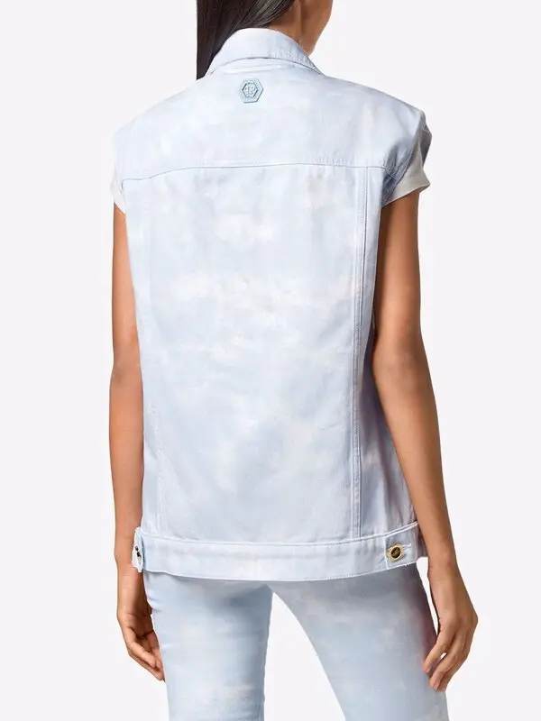 Philipp Plein Bleach-effect Denim Vest