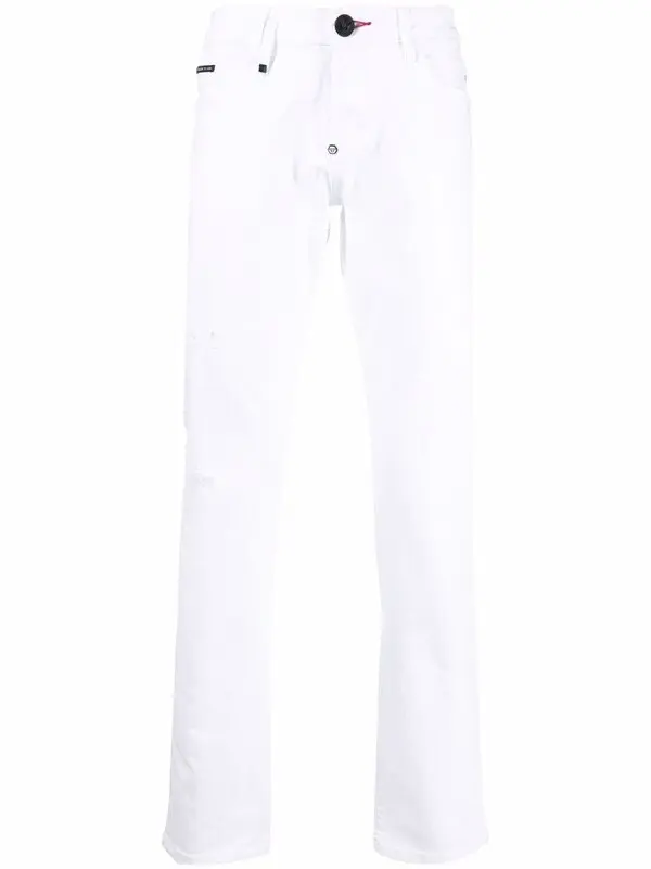 Philipp Plein Low-rise Slim-cut Jeans - White