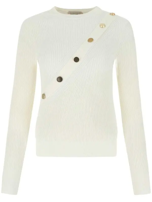 Alexander McQueen Ribbed-knit Top - White