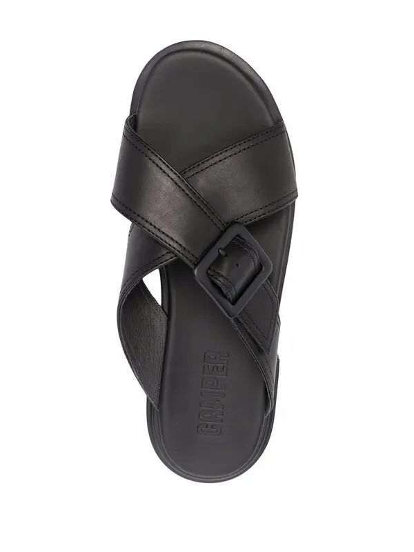 Camper Edy Leather Sandals - Black