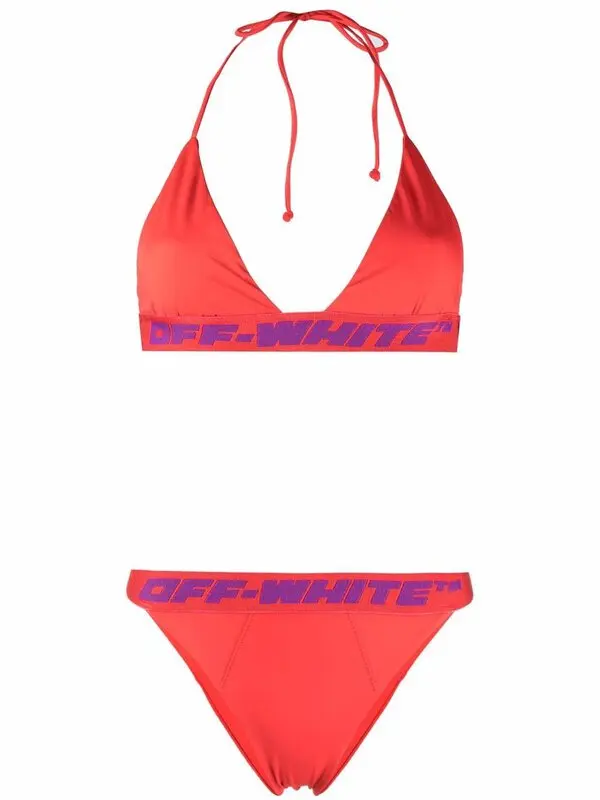 Off-White Logo-band Bikini Set - Red