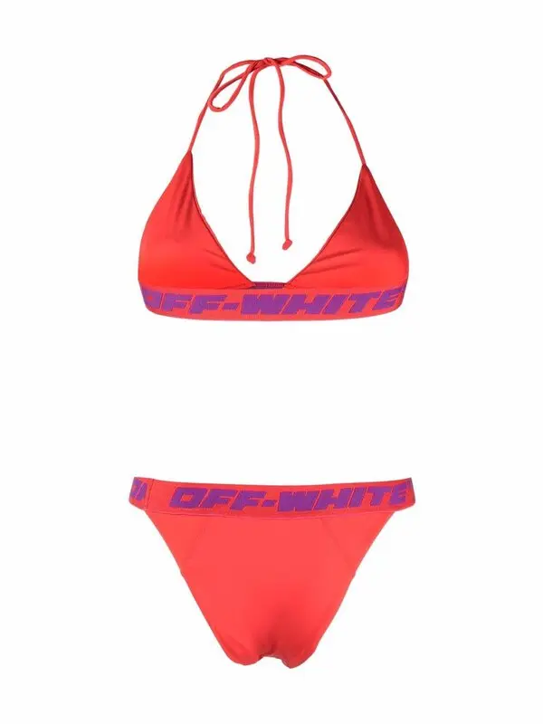 Off-White Logo-band Bikini Set - Red
