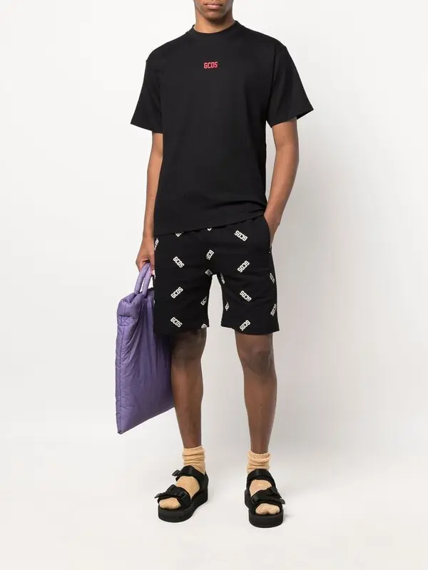 Gcds Logo-print Cotton T-shirt - Black
