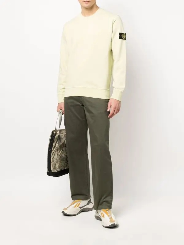 Stone Island Compass-patch Crew Neck Sweatshirt