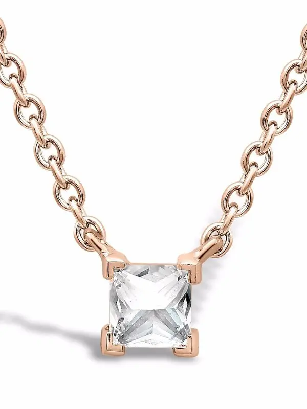 PRAGNELL 18kt Rose Gold Diamond Solitaire Necklace - Pink