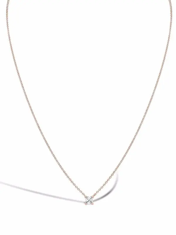 PRAGNELL 18kt Rose Gold Diamond Solitaire Necklace - Pink