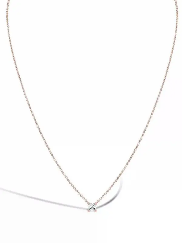 PRAGNELL 18kt Rose Gold Diamond Solitaire Necklace - Pink