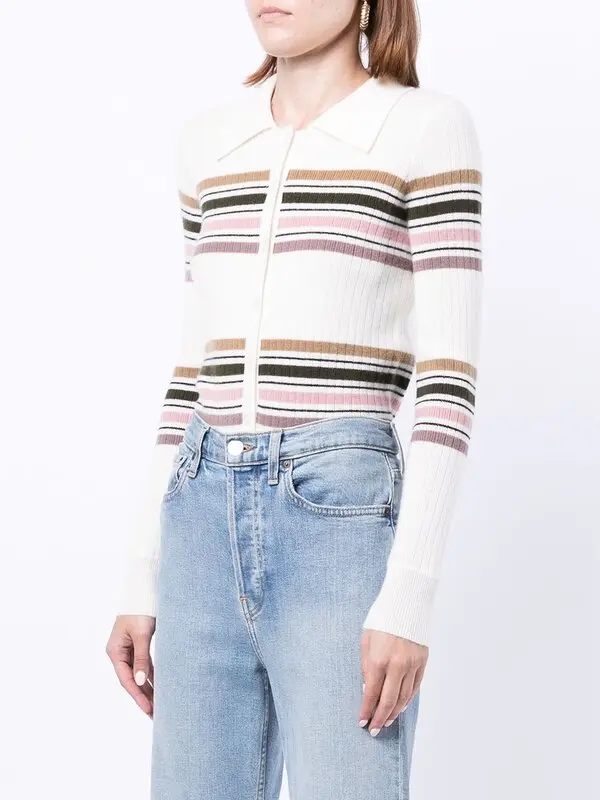 MADELEINE THOMPSON Cetus Striped Knit Bodysuit