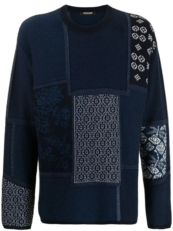 Roberto Cavalli Patchwork-effect Sweatshirt - Blue