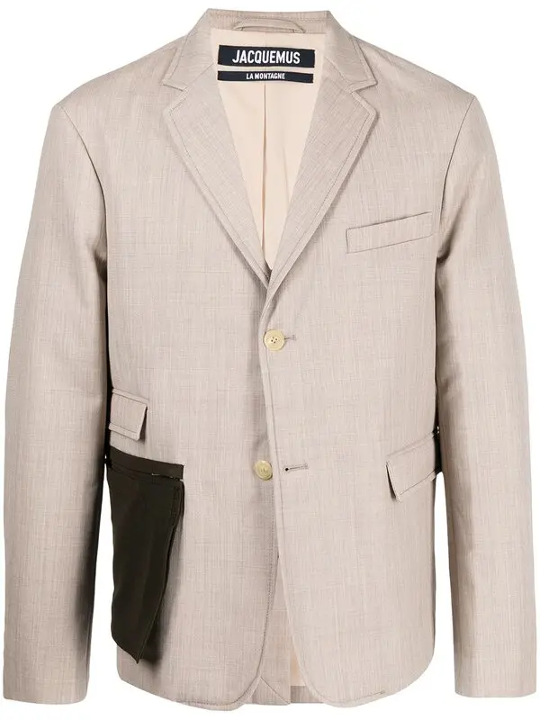 Jacquemus Pouch-pocket Single-breasted Blazer - Brown