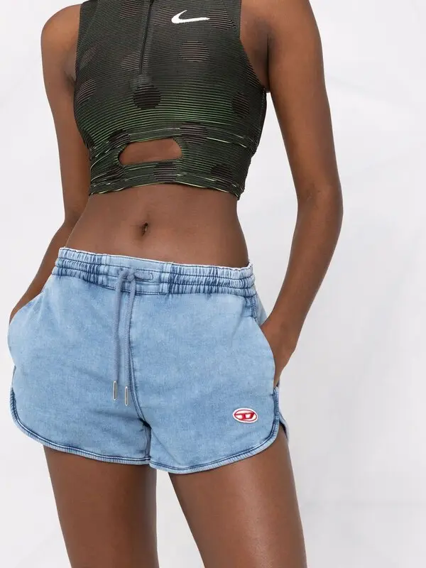 DIESEL® Logo Patch Drawstring Shorts