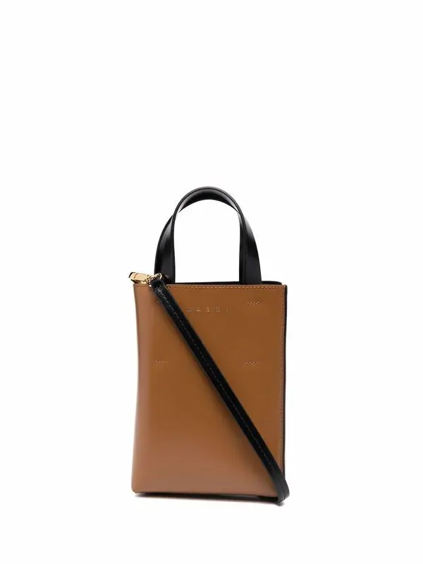 Marni Museo Nano Bag In Leather - Brown