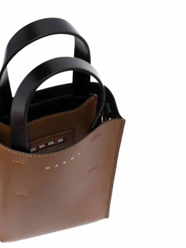 Marni Museo Nano Bag In Leather - Brown