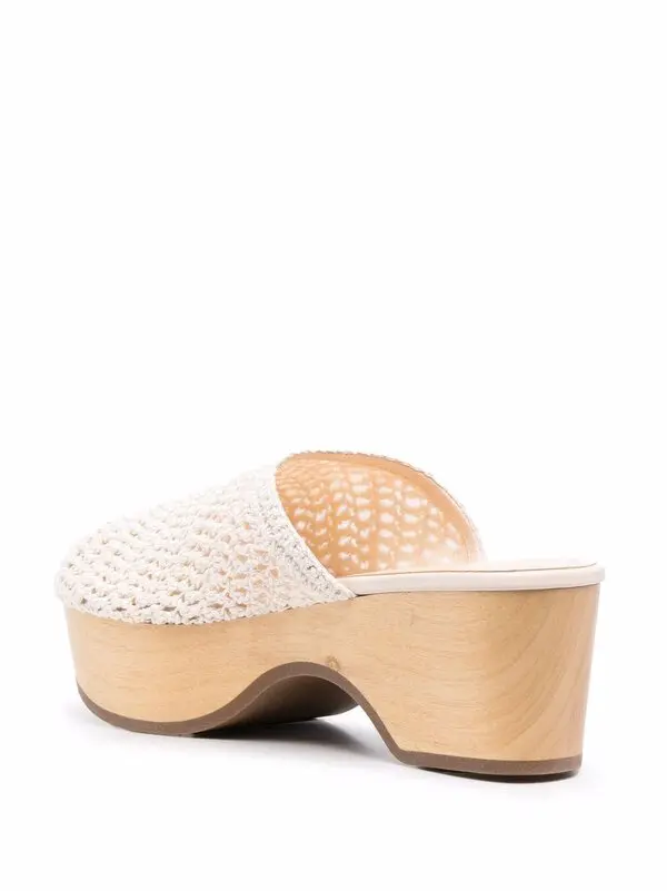 Magda Butrym Crochet Clog Mules - White