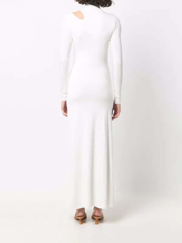 MANURI Cut-out Long-sleeve Dress - White