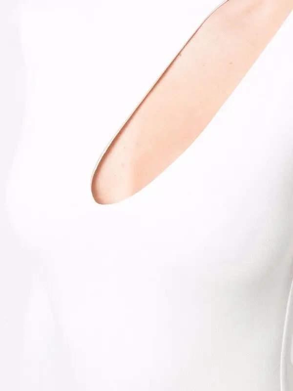 MANURI Cut-out Long-sleeve Dress - White