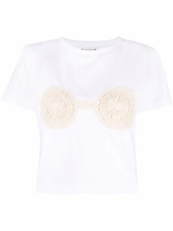 Magda Butrym Crochet-detailed T-shirt - White