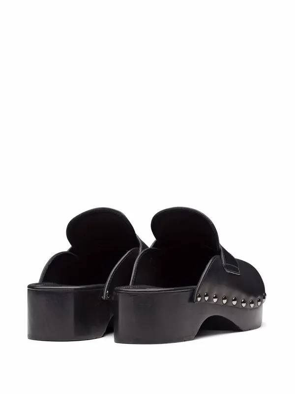 Prada - Triangle-logo Studded Clogs