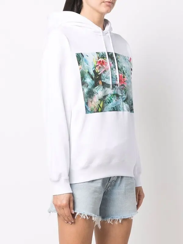 Kenzo Abstract-pattern Print Hoodie - White