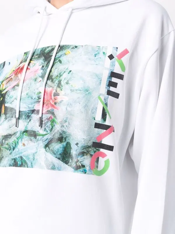 Kenzo Abstract-pattern Print Hoodie - White