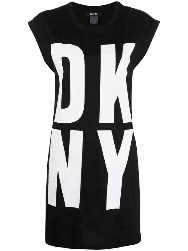 Dkny Longline Logo-print Tank Top - Black