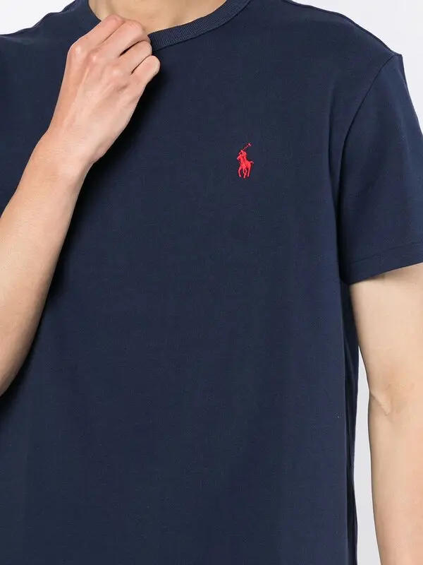 Polo Ralph Lauren Embroidered-logo Cotton T-shirt - Blue