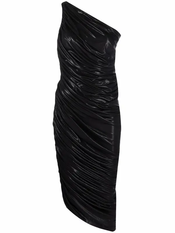 Norma Kamali Ruched One-shoulder Dress - Black