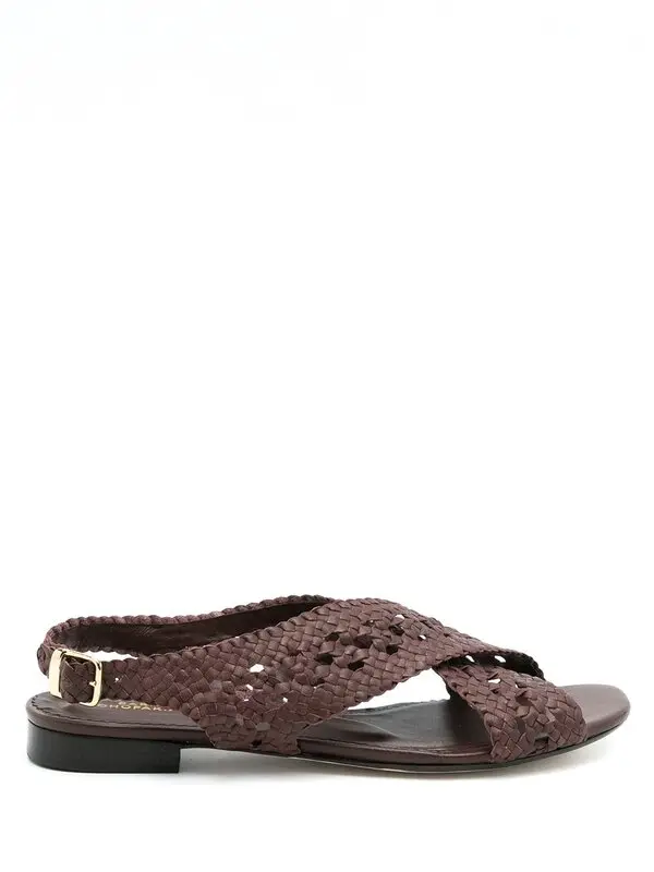 STUDIO CHOFAKIAN Woven Sling-back Sandals - Brown