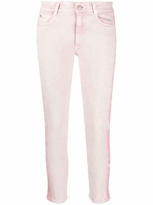 Stella McCartney Logo Tape Slim Jeans - Pink