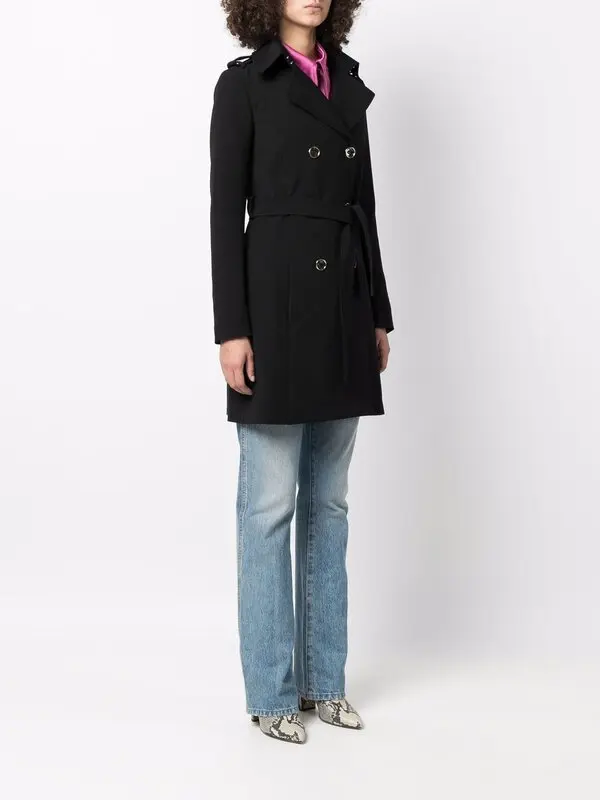 Patrizia Pepe Double-breasted Trench Coat - Black
