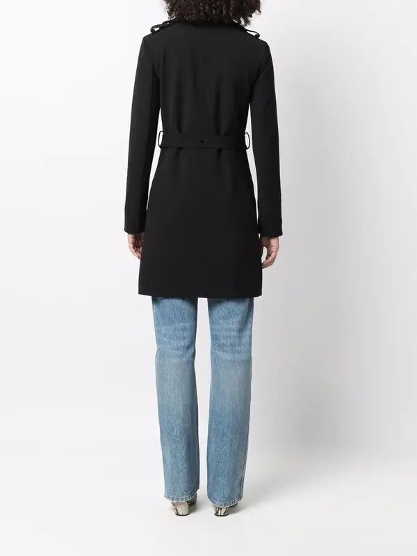 Patrizia Pepe Double-breasted Trench Coat - Black
