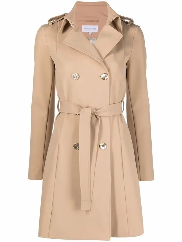 Patrizia Pepe Double-breasted Belted Trench Coat
